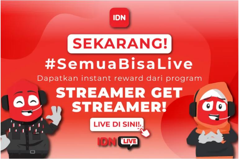 Kreator Konten Bisa Live Streaming di IDN Live!